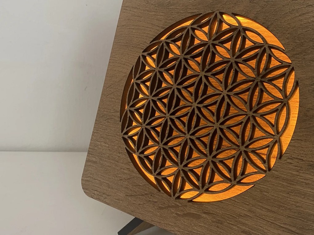 Li-Go "Květ života" lampa 19x19cm provedení povrchu: dub světlý