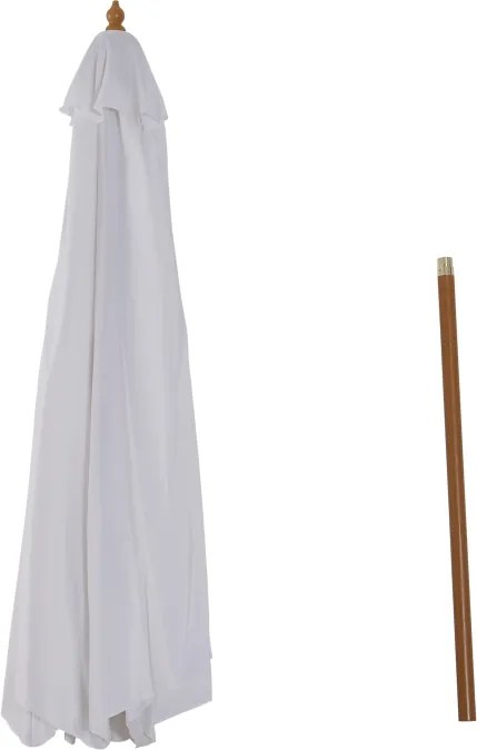 Slunečník Ø 300 cm, jedlové dřevo/bambus/polyester, UV a voděodolný, krémově bílý 01-0244