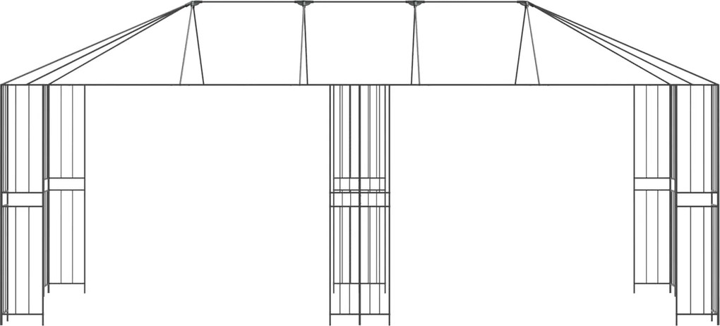 Rám altánu bez látky altánu 6 x 3 m Černá Ocel 3375981
