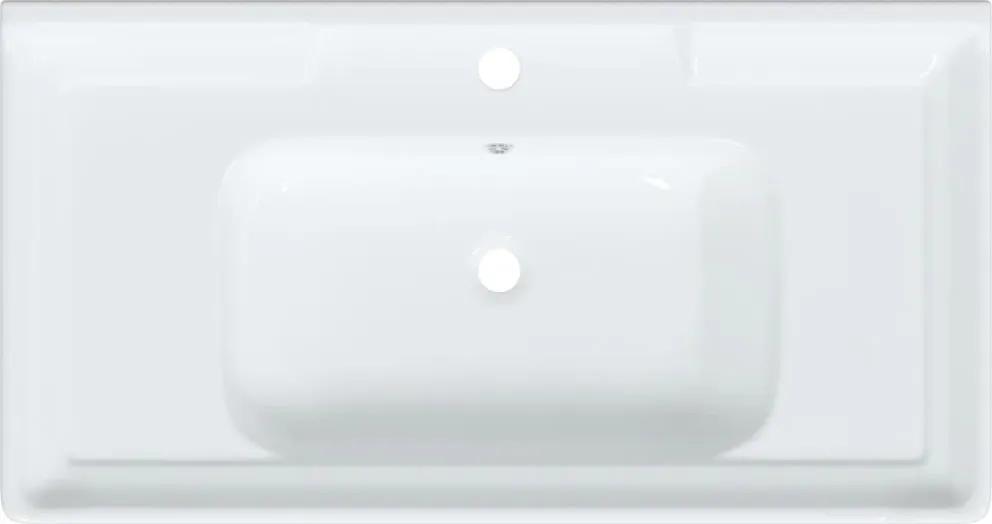 vidaXL Umyvadlo do koupelny bílé 91,5x48x23 cm obdélníkové keramika [153707]