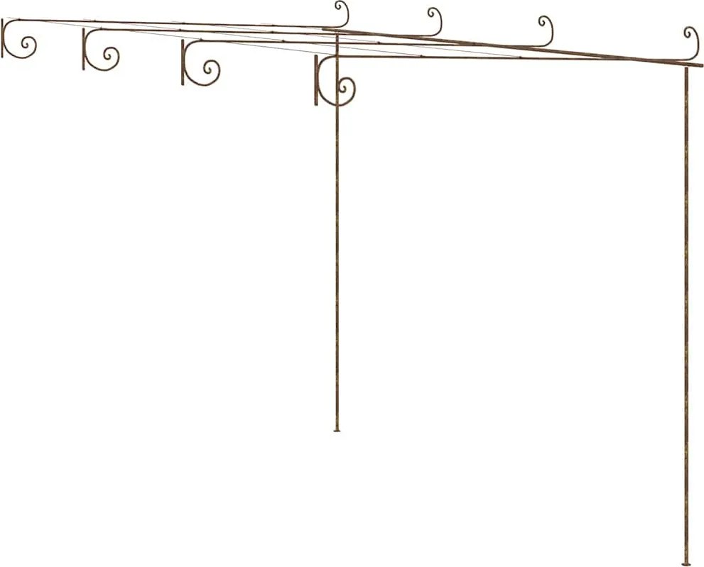 Zahradní pergola hnědá s patinou 4 x 3 x 2,5 m železná 313998