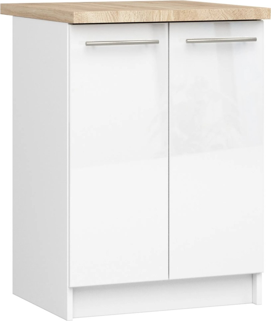Kuchyňská skříňka Olivia S60 2D bílá/bílý lesk