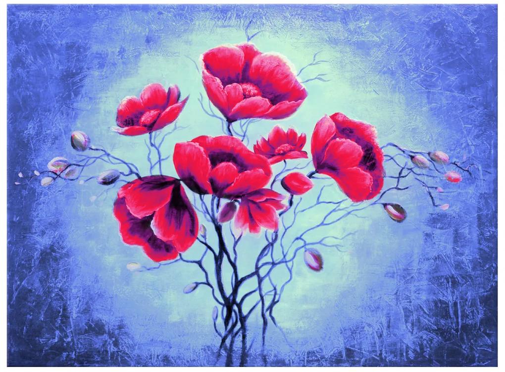Gario Ručně malovaný obraz Jemný červený mák Rozměry: 120 x 80 cm