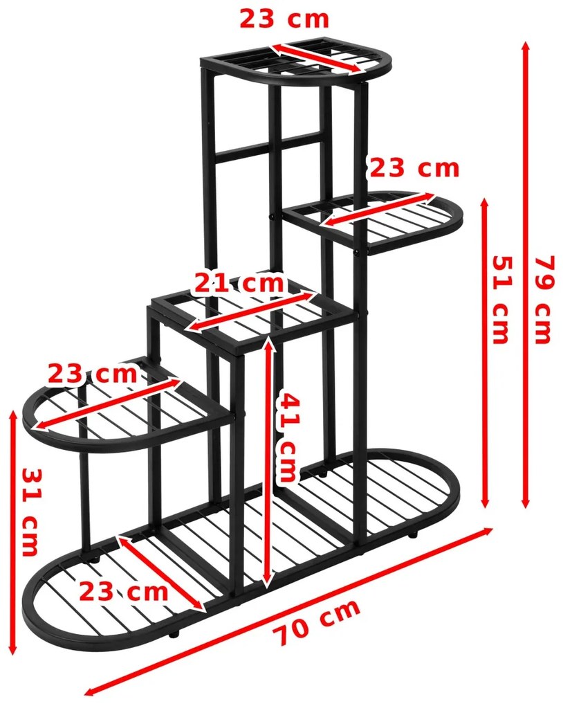 Květinový stojan STIGAN černý