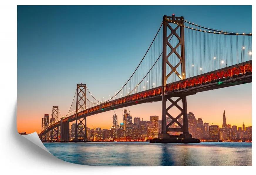 Fototapeta San Francisco Skyline With Oakland Bay Bridge At Sunset, California, Usa Vliesová tapeta 520x318