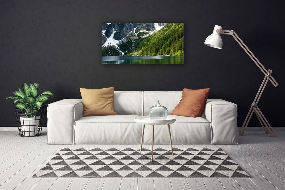 Obraz na plátně Jezero Les Hory Krajina 140x70 cm