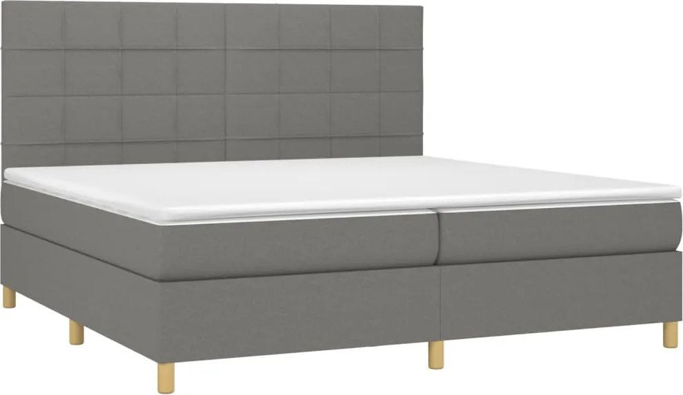 Box spring postel s matrací tmavě šedá 200x200 cm textil 3142362