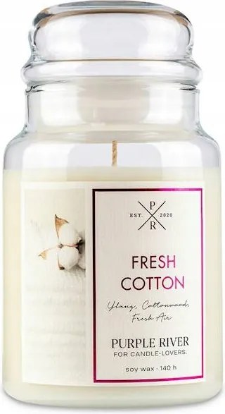 Sójová svíčka Purple River Fresh Cotton 623 g