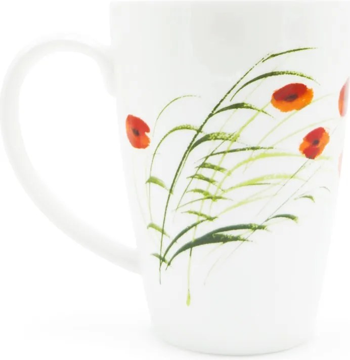 Porcelánový hrnek Caprice, 500 ml – lesklý, s motivem vlčích máků