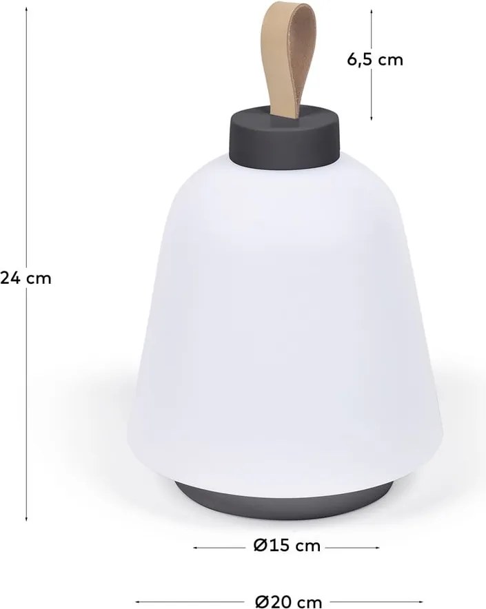 Bílá plastová LED stmívatelná stolní lampa (výška 24 cm) Udiya – Kave Home