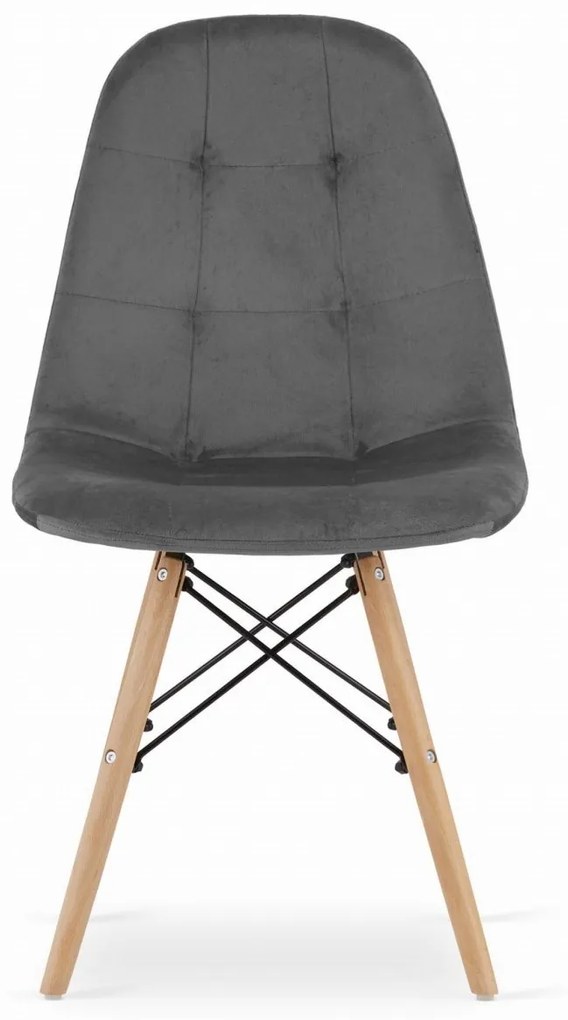 SUPPLIES DUMO skandinávská sametová židle - šedá barva