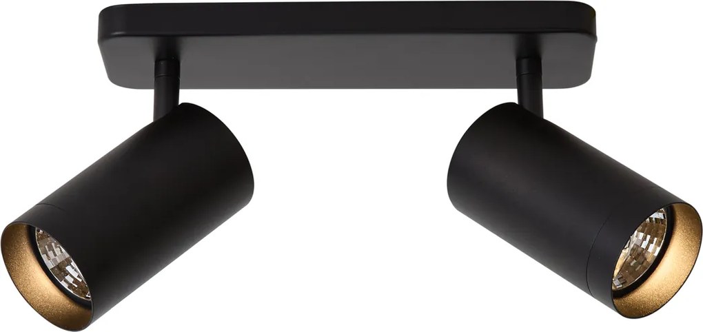 Moderní stropní svítidlo černé se 2 světly GU10 70mm - Jeana Luxe
