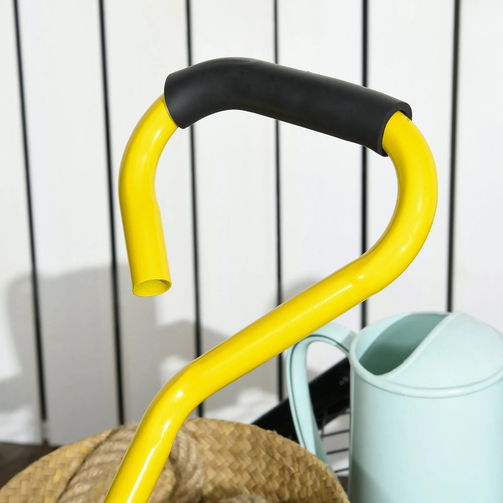 Outsunny Zahradní Transportní Kára Rukávový Vozík 4 Kol 94L x 48,5W x 100H cm Max. Nosnost 150 Kg Železo