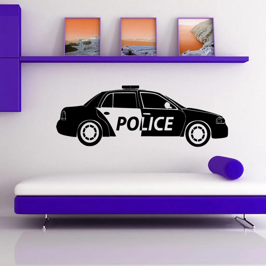 Živá Zeď Samolepka na zeď Policejní autíčko Barva: černá