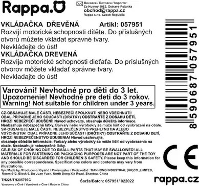 RAPPA Dřevěná vkládačka Farma / 3D / dřevo