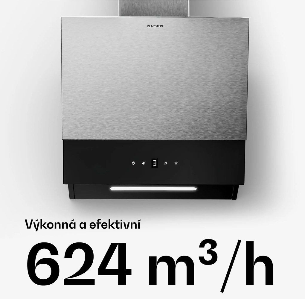 Klarstein Verosteel digestoř | Elegantní, minimalistická, výkonná | Energetická třída A | 624 m³/h | 45 cm