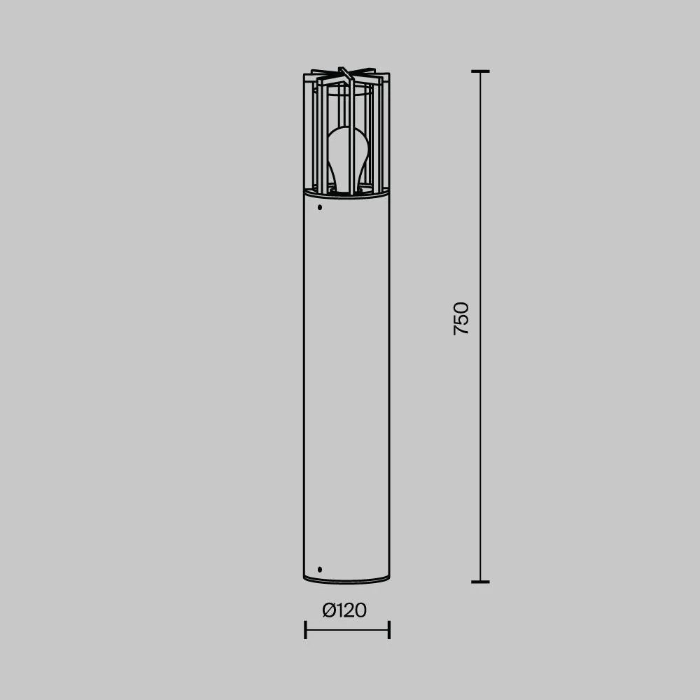 M O453FL-01GF Venkovní stojací svítidlo Barrel E27 15W černý hliník IP54 - MAYTONI