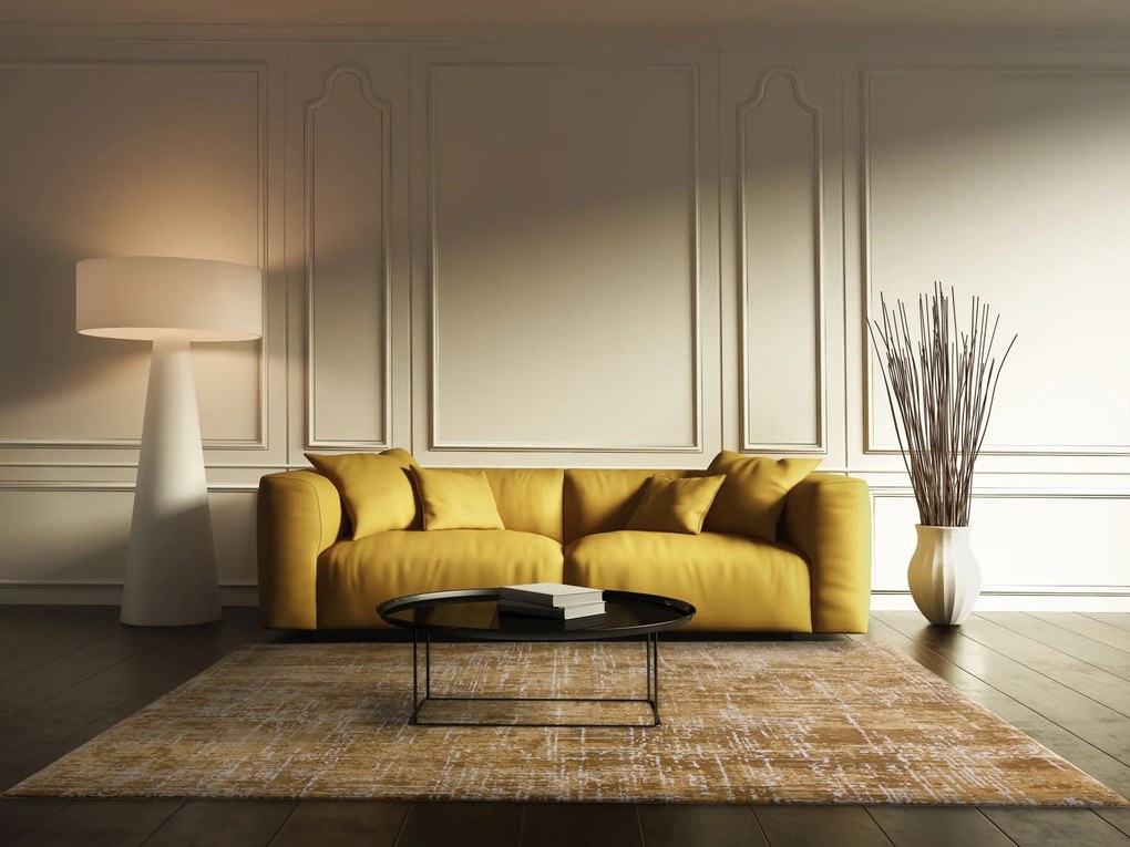 Tribeca Design Kusový koberec Zoom Abstract Gold Rozměry: 240x340 cm