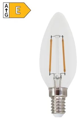 Diolamp LED Filament Candle žárovka čirá C35 2W/230V/E14/4000K/260Lm/360°