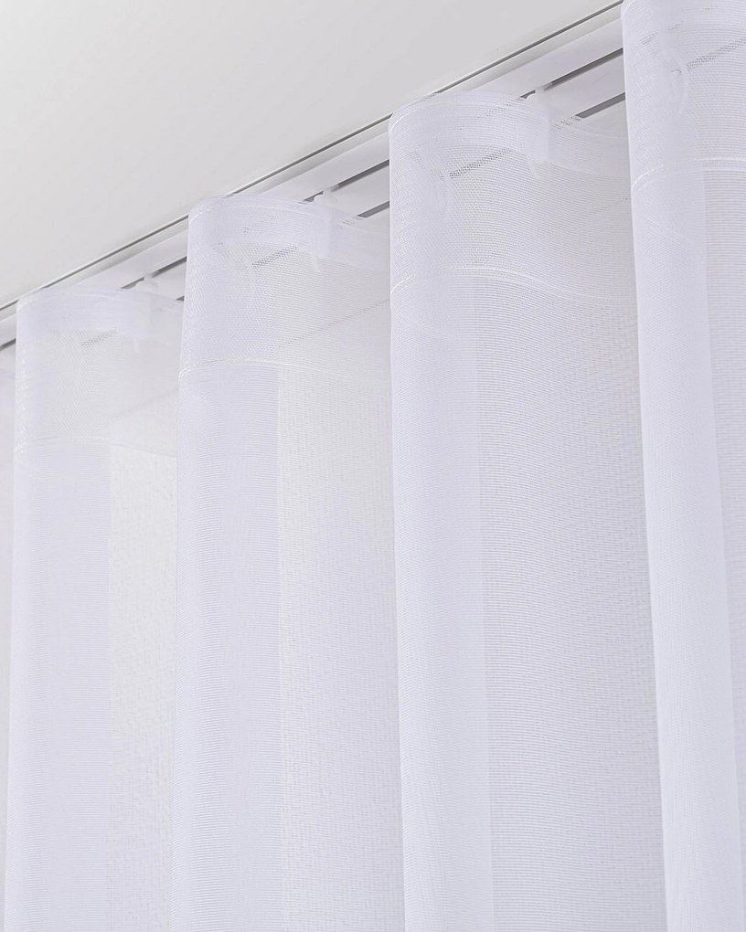 Záclona na řasící pásce Wave barva bílá látka poloprůhledná