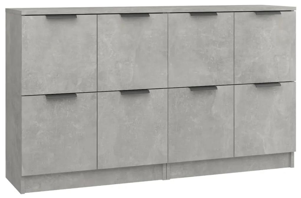 Příborníky 2 ks betonově šedé 60 x 30 x 70 cm kompozitní dřevo