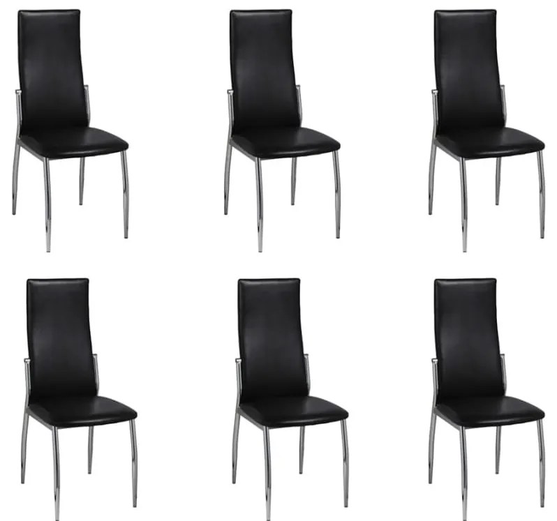 Jídelní židle 6 ks černé umělá kůže 160257