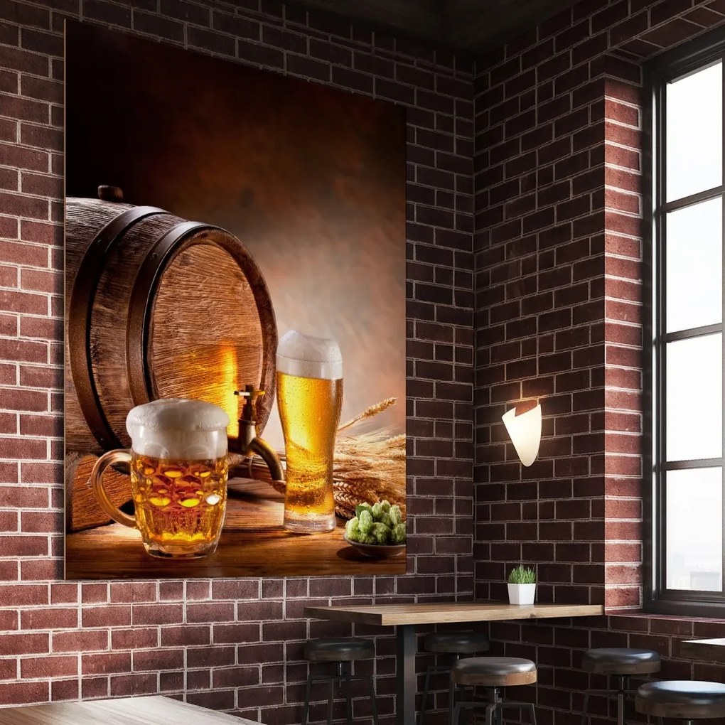Obraz - soudek piva plátno na podrámku 30 x 40 cm
