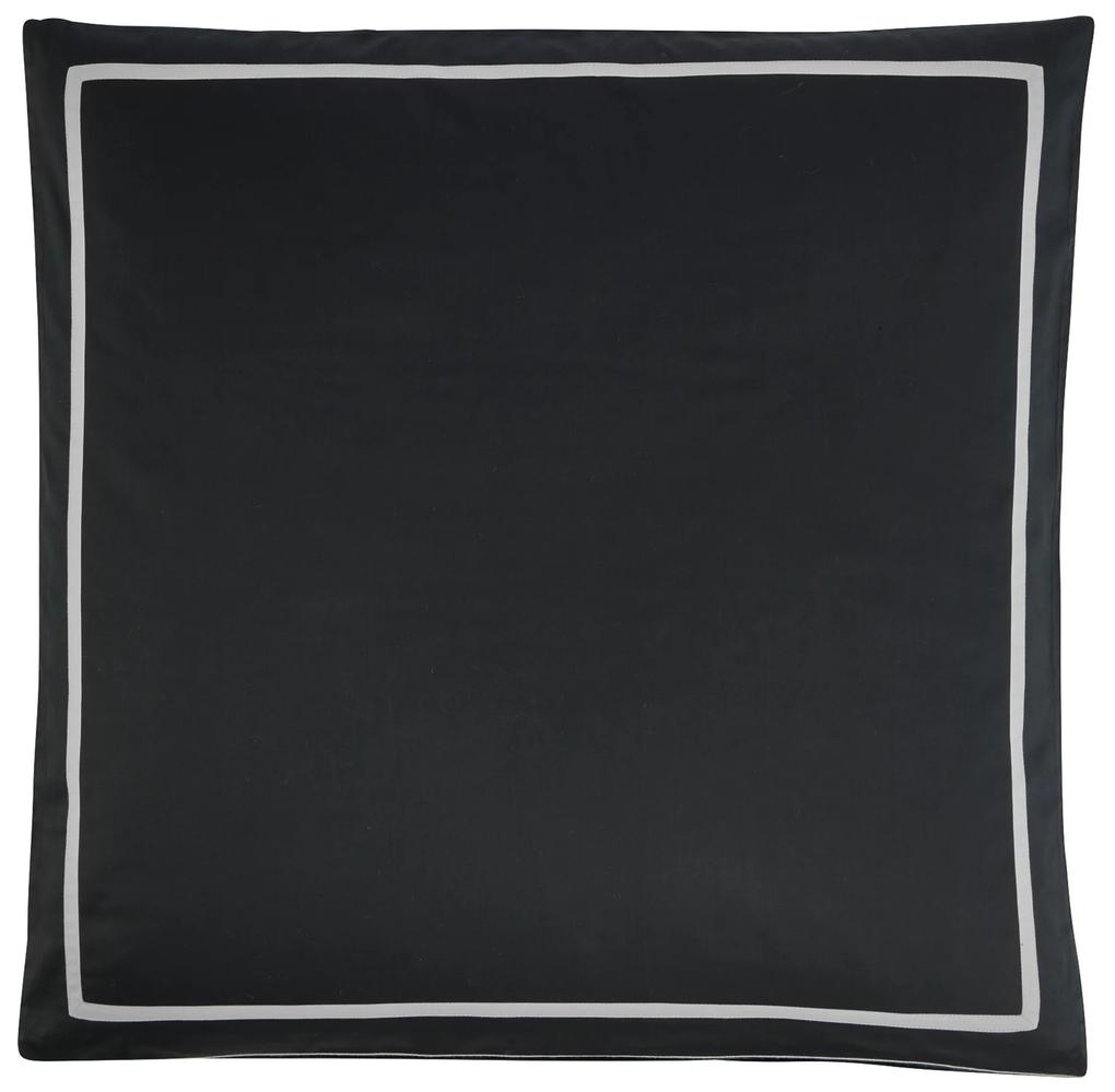 Christian Fischbacher Povlečení na přikrývku Satin Precision Black / Light Grey 200 x 200 cm na zip