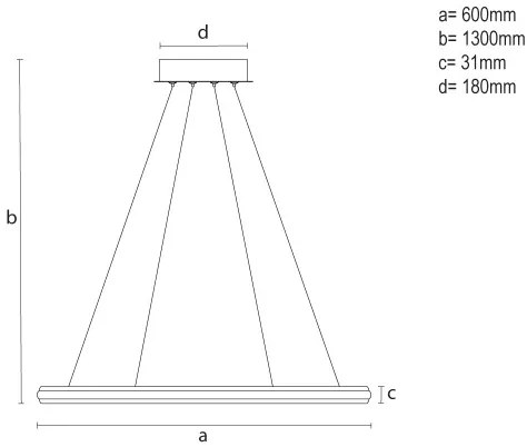 LED Stmívatelný lustr na lanku LED/55W/230V 3000-6500K pr. 60 cm + DO