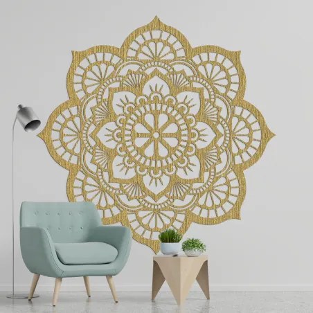 Dřevěná dekorace na zeď mandala symbolika lotosový květ I SENTOP PR0204