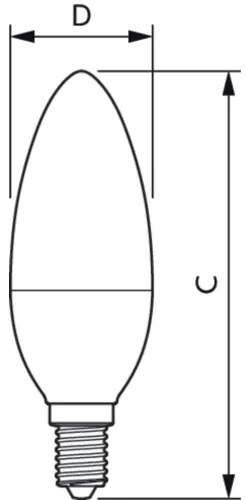 LED žárovka E14 PILA B35 FR 8W (60W) teplá bílá (2700K), svíčka