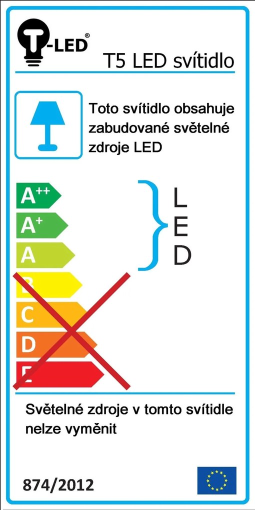 T-LED LED svítidlo T5-L60 60cm 8W Denní bílá