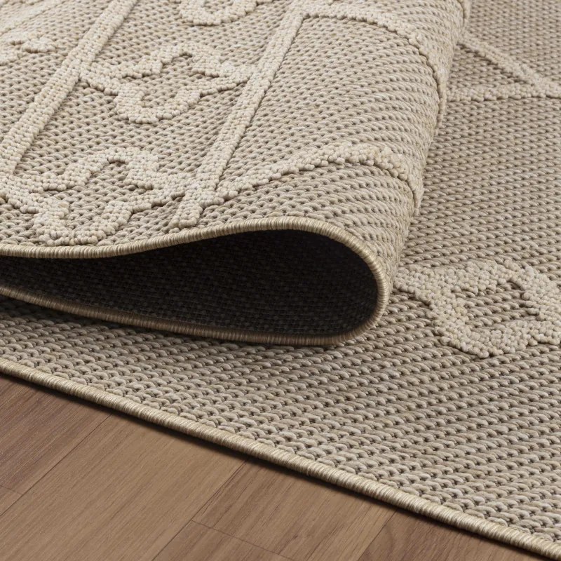 Ayyildiz, Kusový koberec Patara 4955 Beige – na ven i na doma, 140x200, béžová, chodba / předsíň