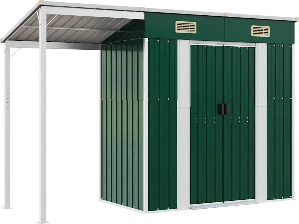 vidaXL Zahradní kůlna s prodlouženou střechou 277x107x181 cm [364524] Barva: světle hnědá