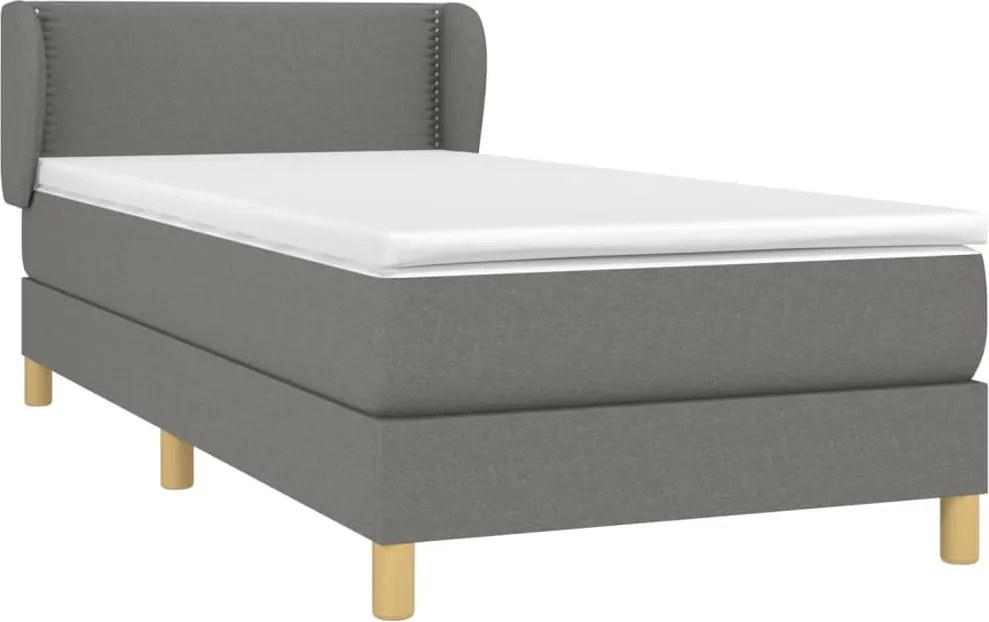 Box spring postel s matrací tmavě šedá 80 x 200 cm textil 3126678