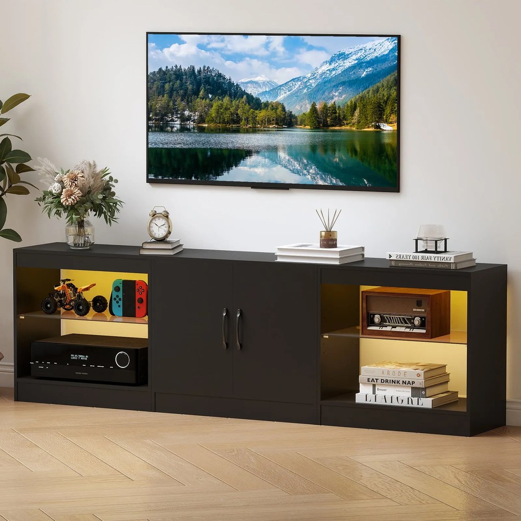 Costway 3 v 1 TV skříňka pro televizory do 85 palce nízká deska