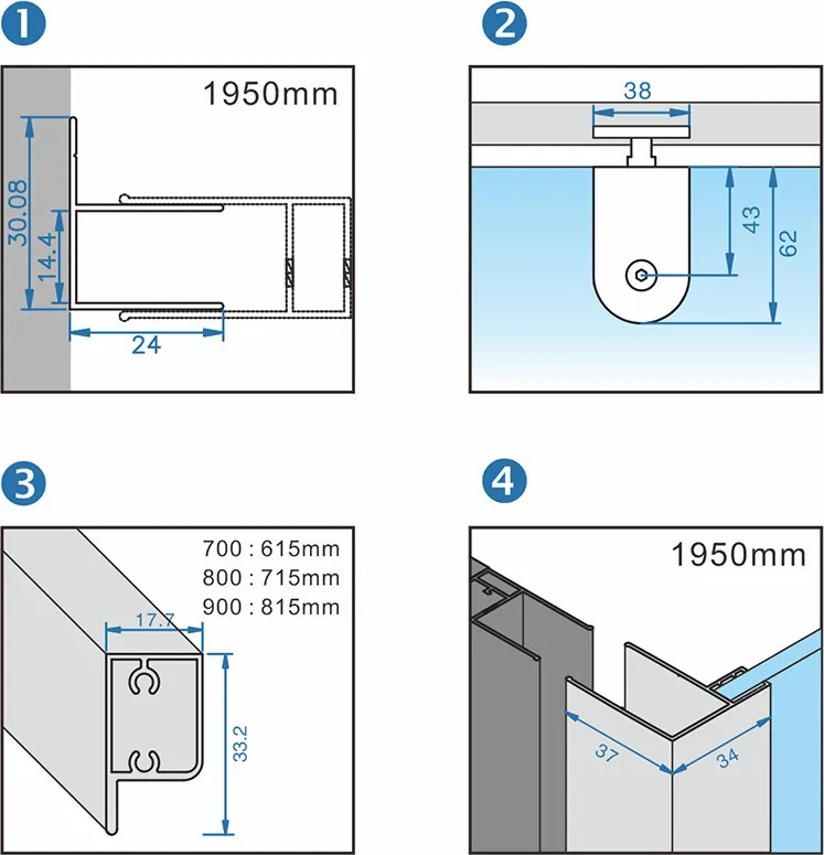 BPS-koupelny Čtvercový sprchový kout HYD-SK04C 90x90 černá/transparent + vanička HYD-SSV-SSV-RIKO černá