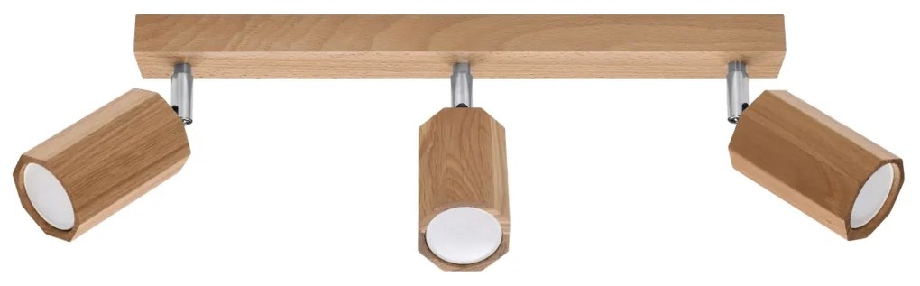 Bodové svítidlo Zeke, 3x dřevěné stínítko, (možnost polohování)