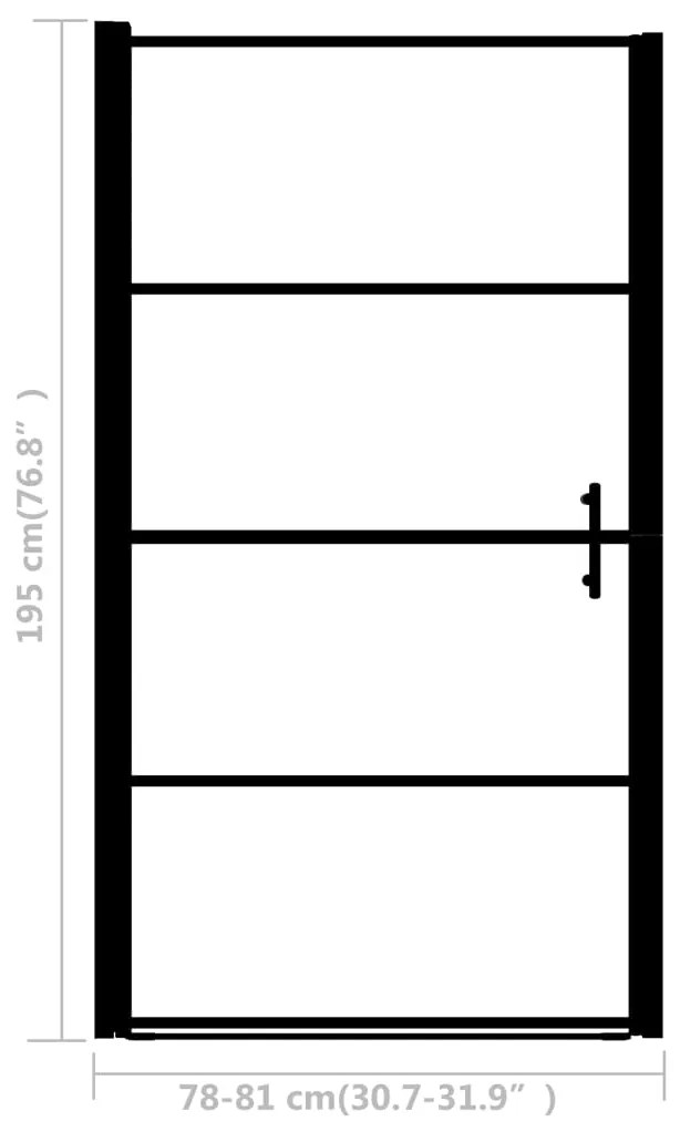 vidaXL Marketos Sprchové dveře matné tvrzené sklo 81 x 195 cm černé