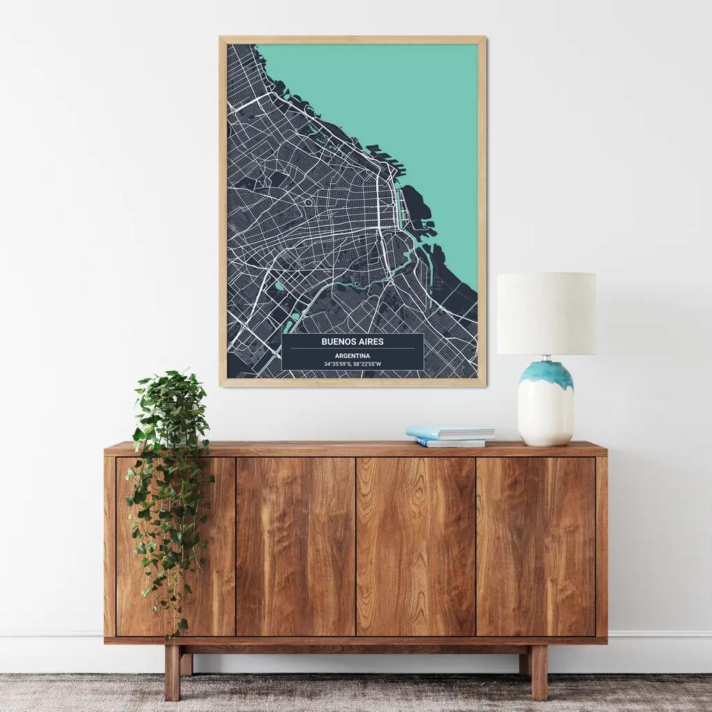 Plakát Mapa vašeho města Rozměr plakátu: 50 x 70 cm, Barevná varianta: Černá