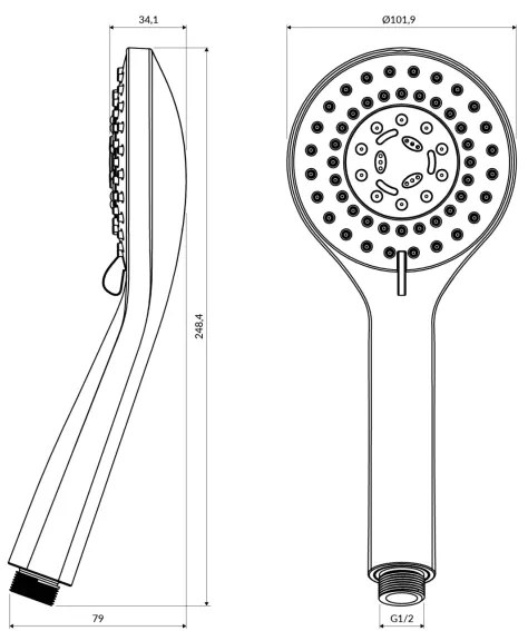 Omnires YOSEMITE ruční sprcha, kartáčovaná měď YOSEMITE-RCPB - Omnires