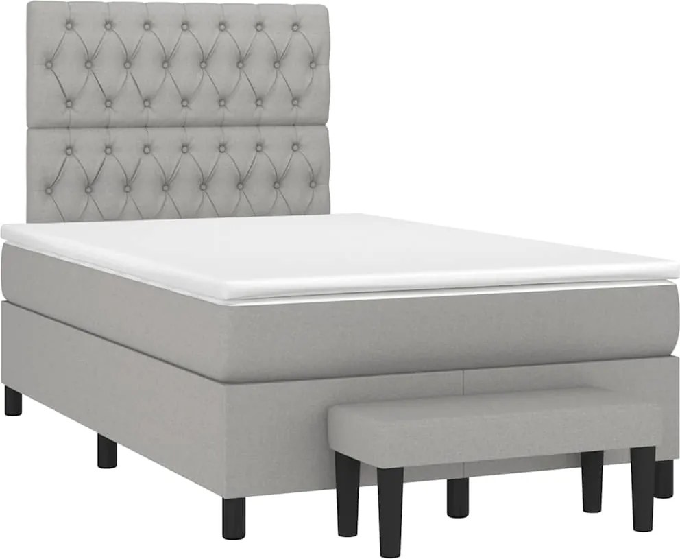Box spring postel s matrací světle šedá 120x190 cm textil 3270376