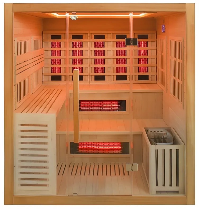 BPS-koupelny Kombinovaná sauna 2v1 - Infrasauna + finská sauna 180x160, 4-5 osob