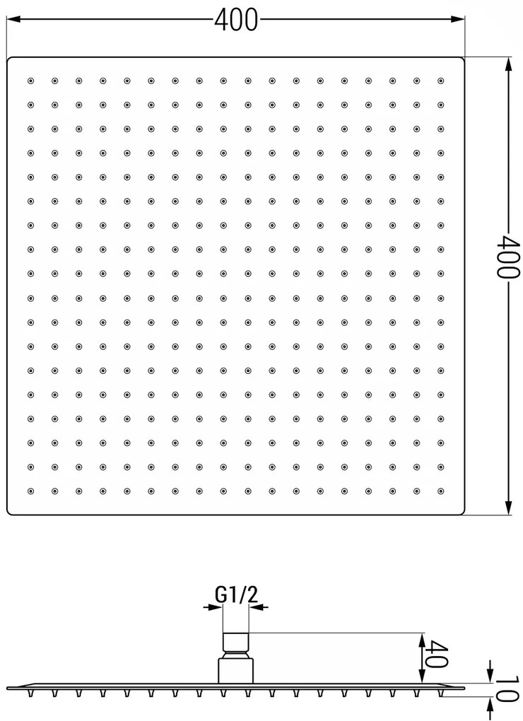 Mexen Cube DR02 podomítkový sprchový set s dešťovou sprchou 40x40 cm (6v1), chromová, 77502DR0240-00