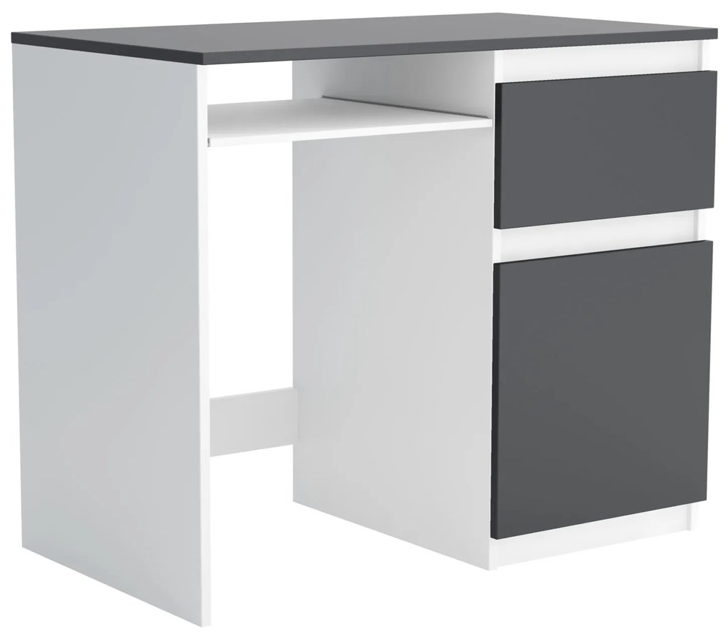 Školní počítačový stůl 90 cm REMO1 Bílá/Antracit