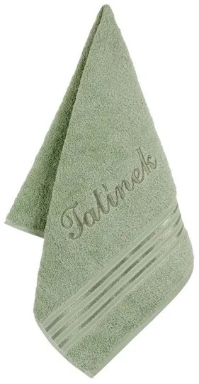 Bellatex Froté ručník kolekce Linie s výšivkou Tatínek 50x100 cm zelená