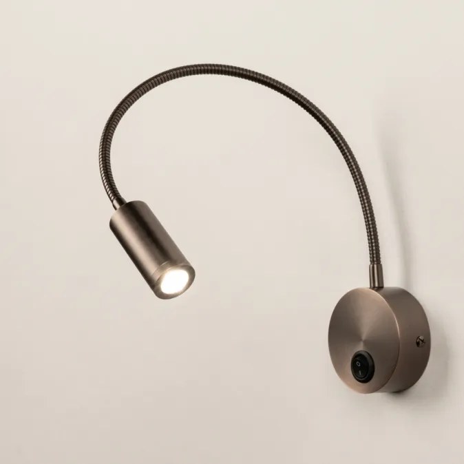 Nástěnné designové LED svítidlo s vypínačem Fibie Coffe Brown