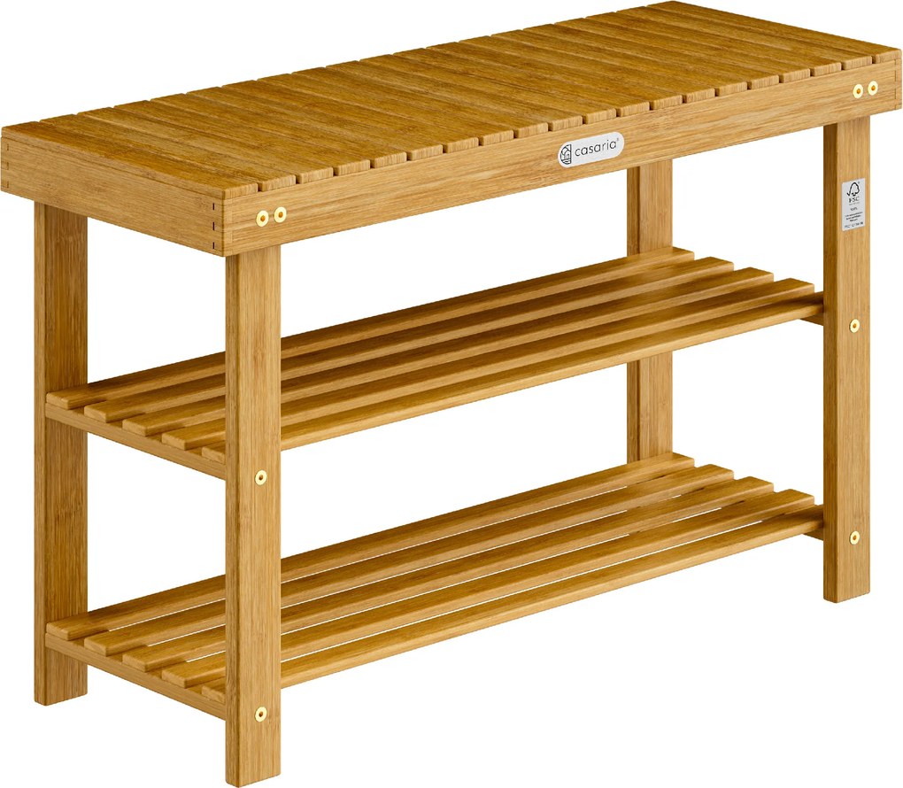 Botník 2in1 z akáciového dřeva certifikace FSC® 90x33x46cm