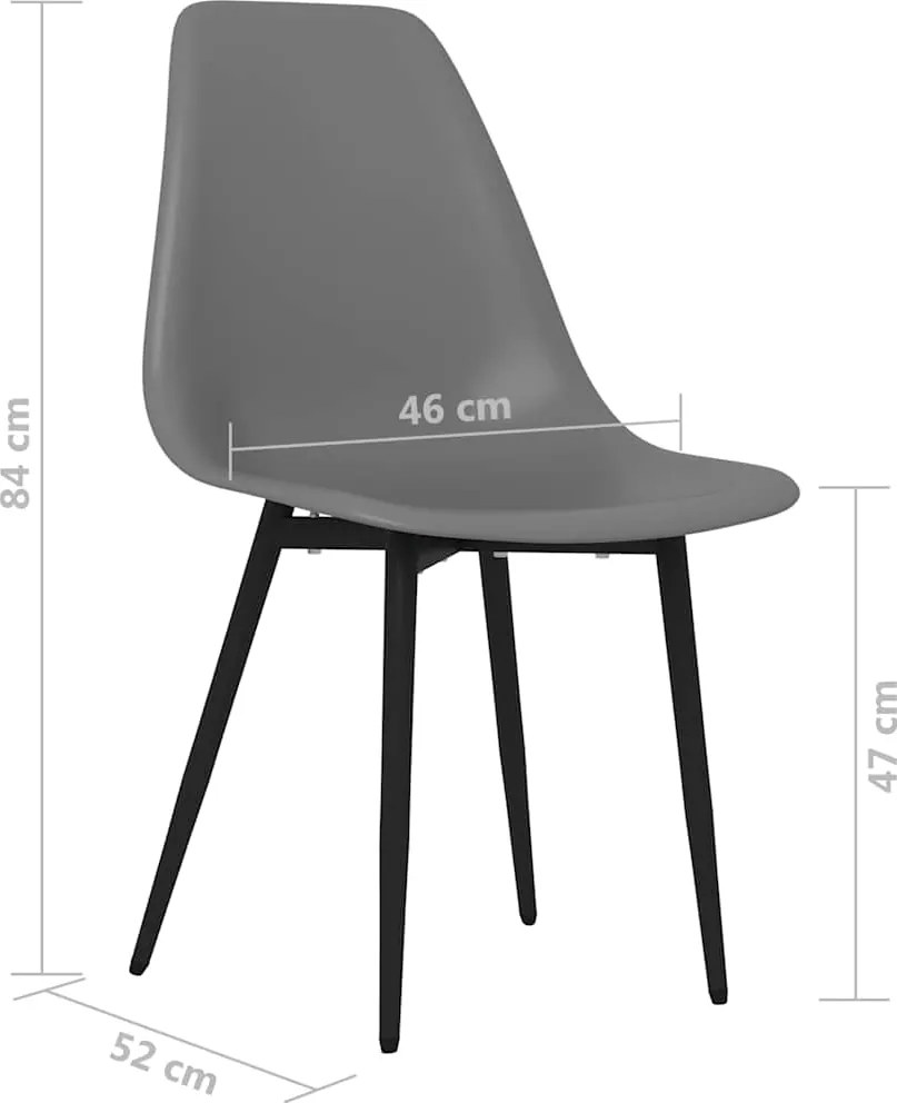Jídelní židle 6 ks šedé PP 3082343
