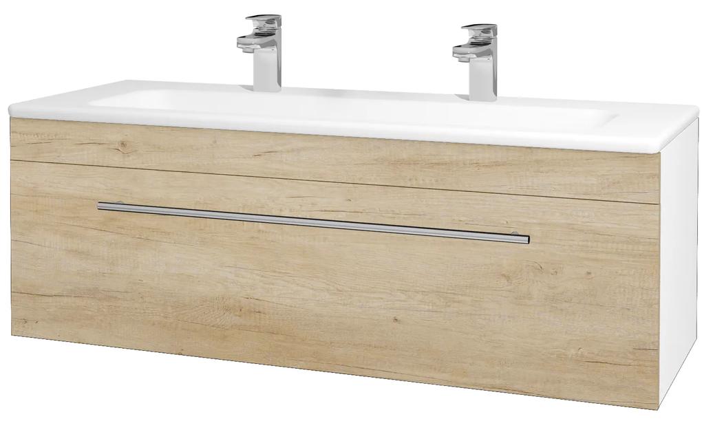 Dřevojas Koupelnová skříň ASTON SZZ 120 Varianta: N01 Bílá lesk / Úchytka T04 / D02 Bříza